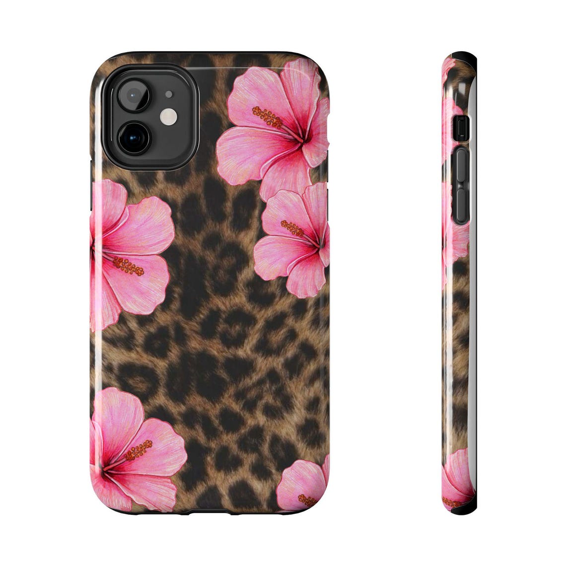 Pink Hibiscus Phone Case Cheetah Phone Case Leopard Print Phone Case ...