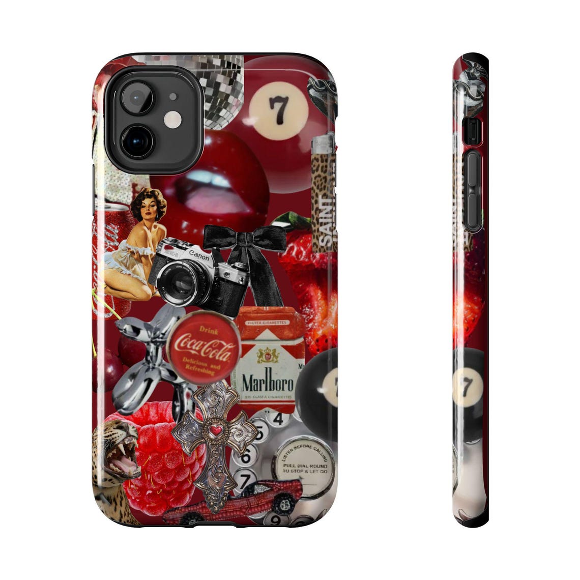 Red Aesthetic Phone Case Collage Phone Case 8ball Phone Case Leopard ...