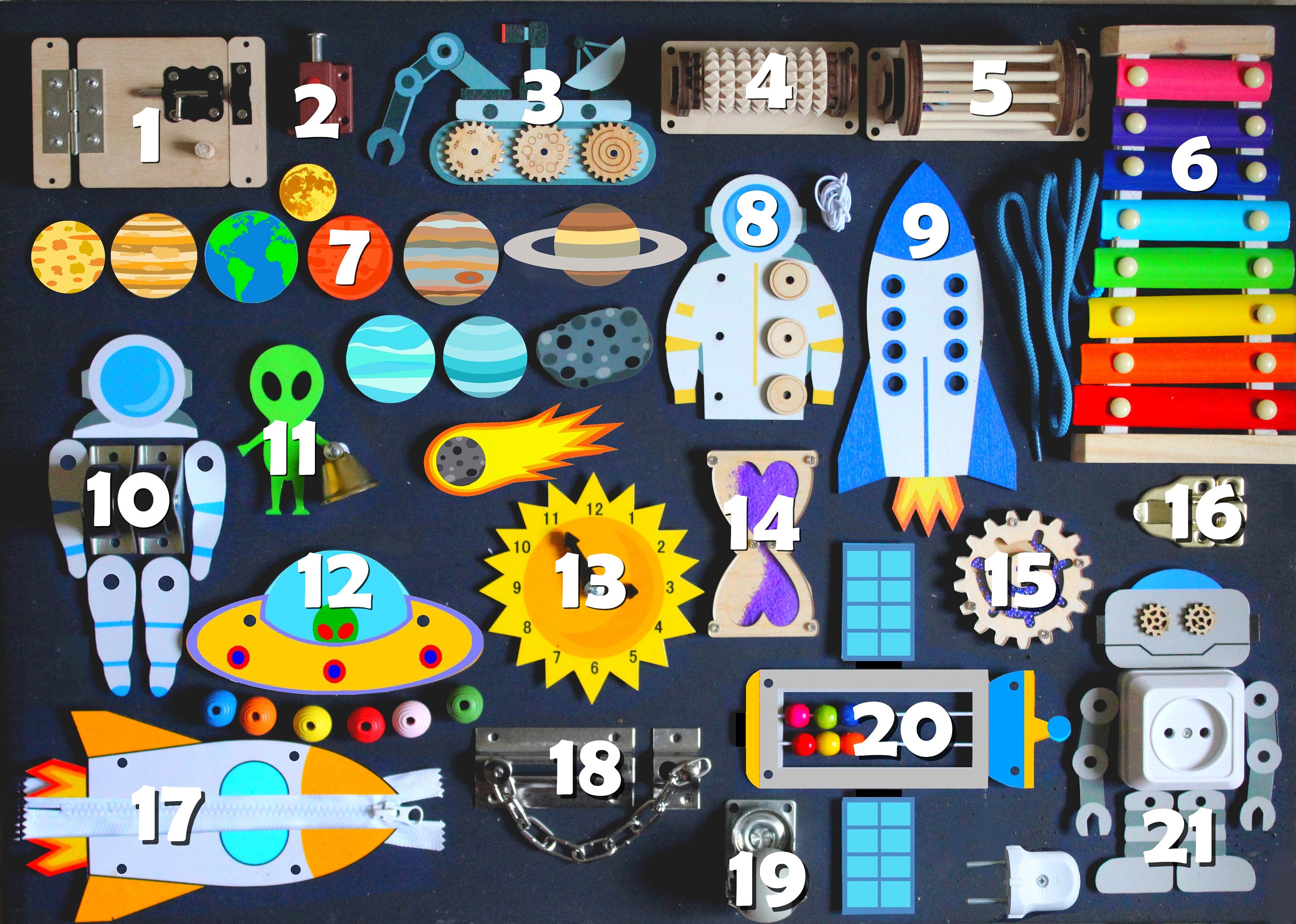 Busy Board PARTS Space Busy Board Details Busy Board Diy - Etsy