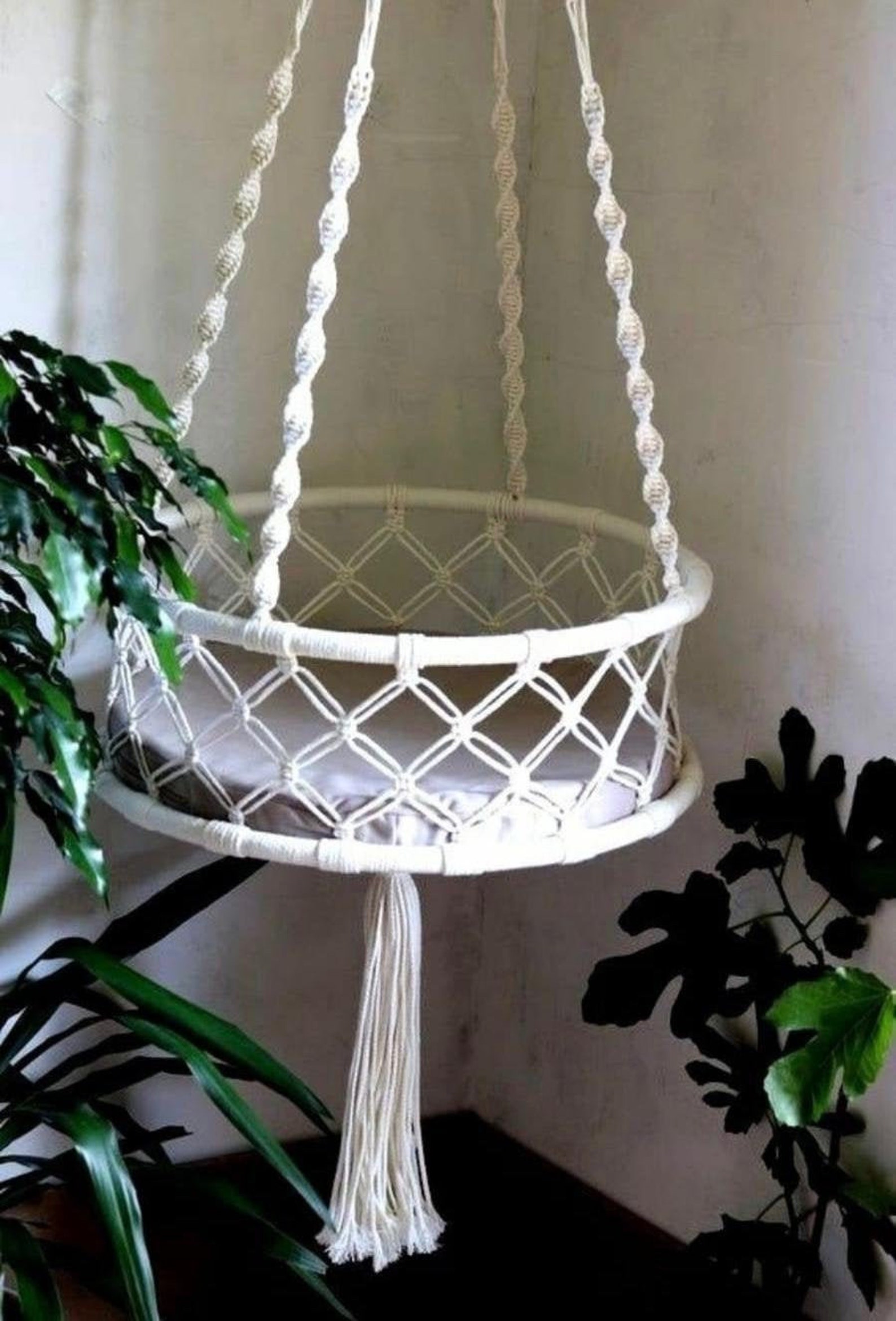 Macrame giftHanging Cat Macrame Basket Hanging Cat Hammock | Etsy
