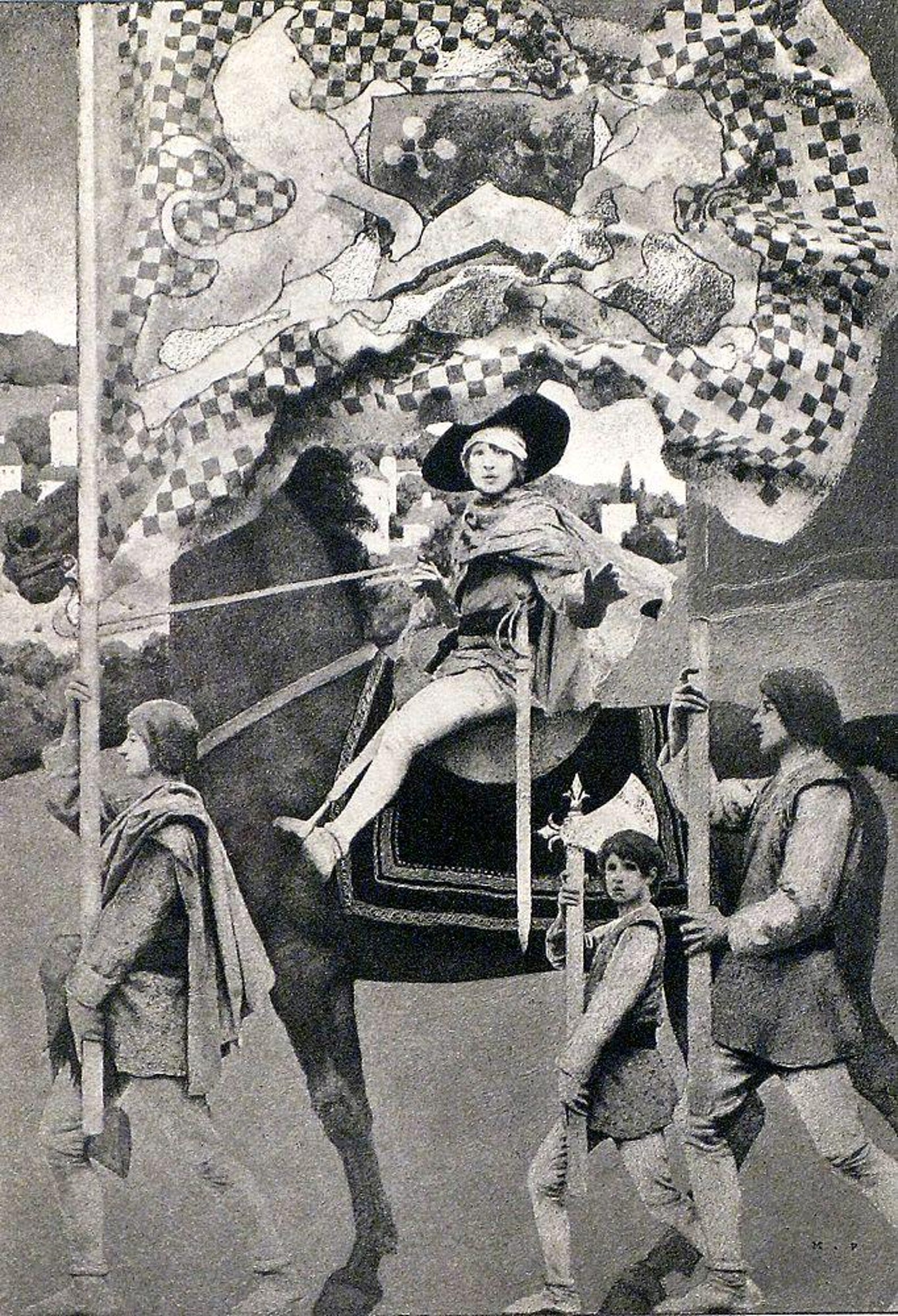 Maxfield Parrish Original Black & White Illustration Titled dies Irae ...