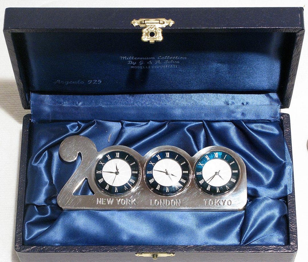 Sterling Silver Millennium Clock Y2K Year 2000 Collection Small World ...
