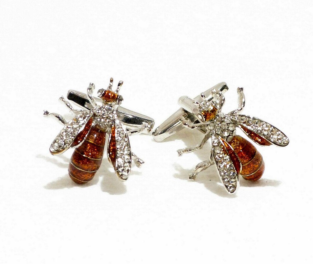 Cufflinks Featuring Shiny Bees, Honey Bee, Wasp, Hornet, Vintage ...