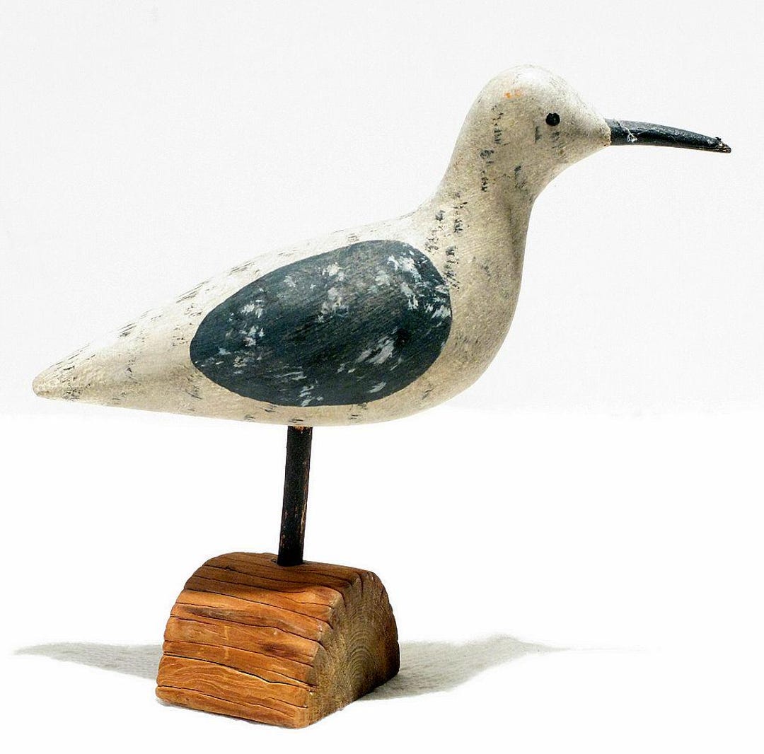 Vintage Handcarved Handpainted Wood Seagull Bird Sculpture New England ...