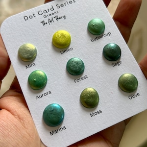 MICA DOTCARDS Handmade Watercolors Mica Metallic Dot Cards Sample Sets ...