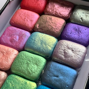 Handmade Watercolor Paint Set Mica Metallic Watercolors - Etsy