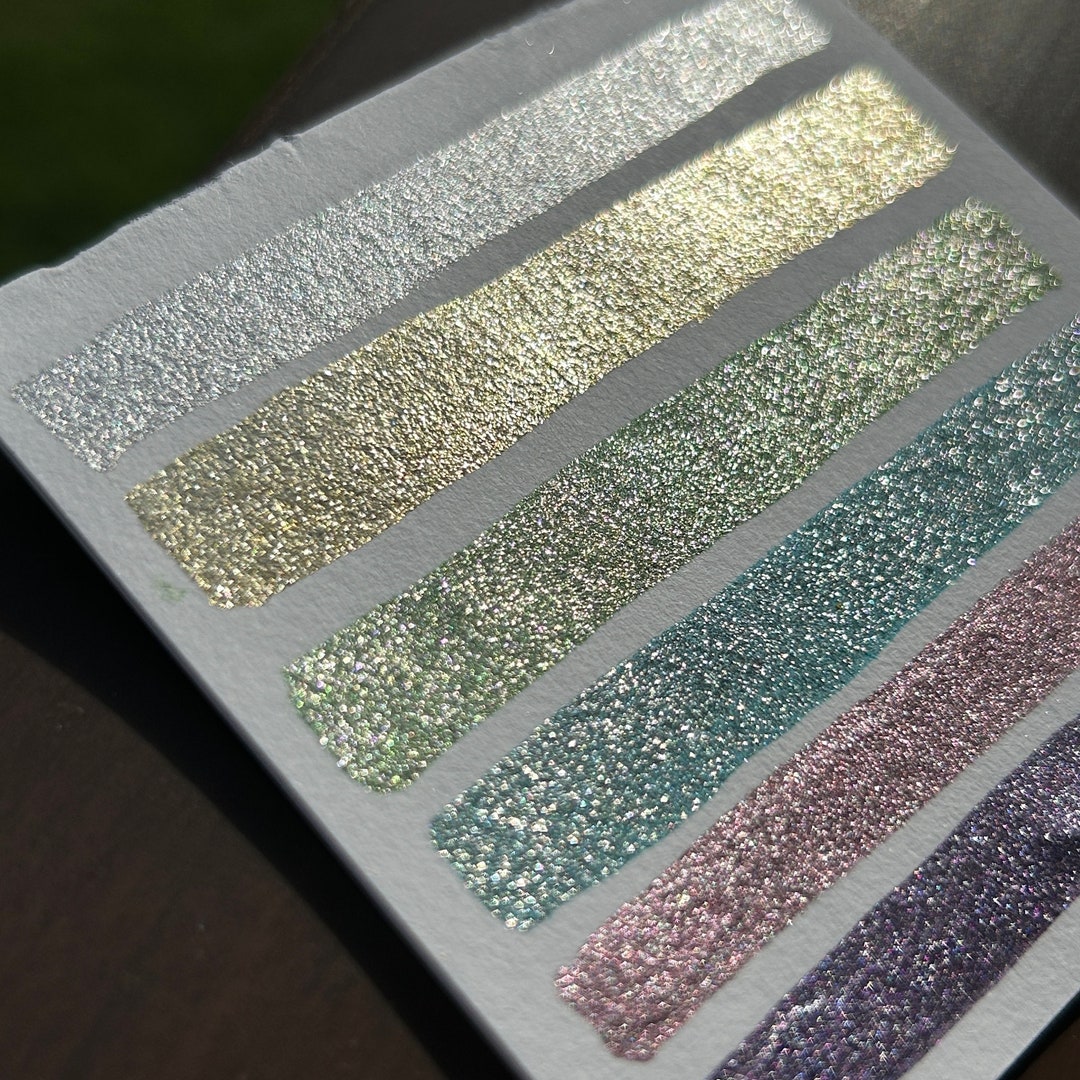SUPER SPARKLE Watercolors Handmade Metallic Effect Shimmer Watercolour ...