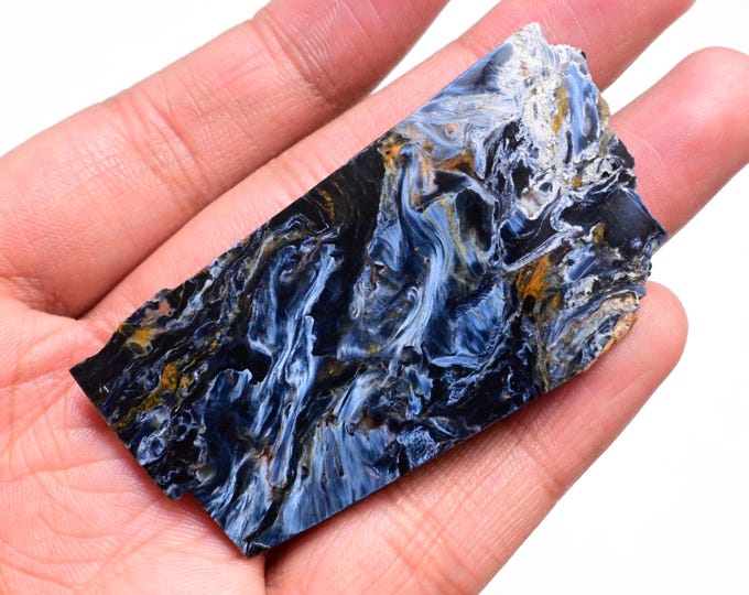 Pietersite Slice 80 Ct. Natural Blue Fire Pietersite Slab Semi Precious ...