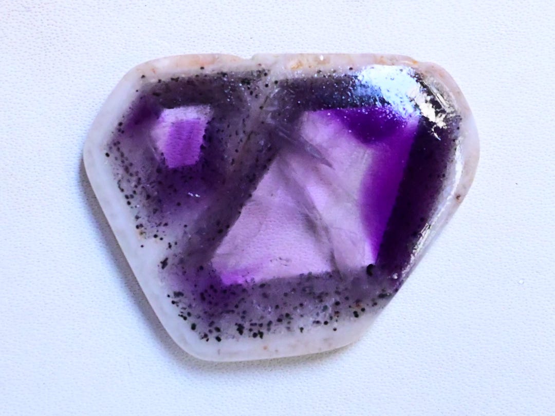 Trapiche Amethyst Slice 45 Ct. Semi Precious Gemstone Cabochon for ...
