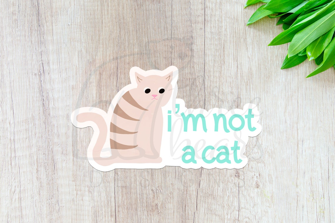 I'm Not a Cat Sticker Vinyl Stickers Waterproof Stickers - Etsy