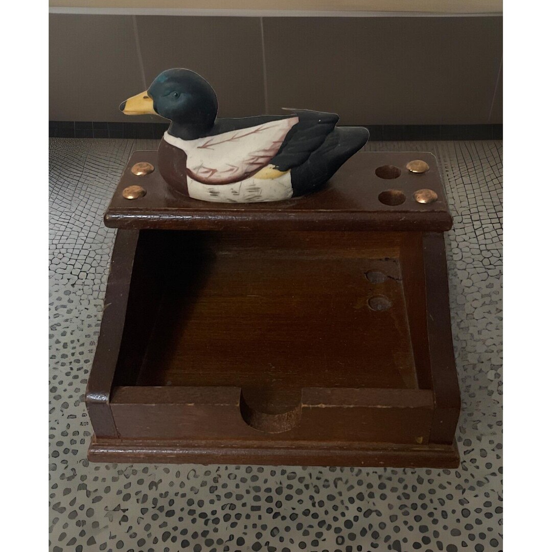 Vintagehand Carved Wooden Duck Decoy Box Desk Organizer - Etsy