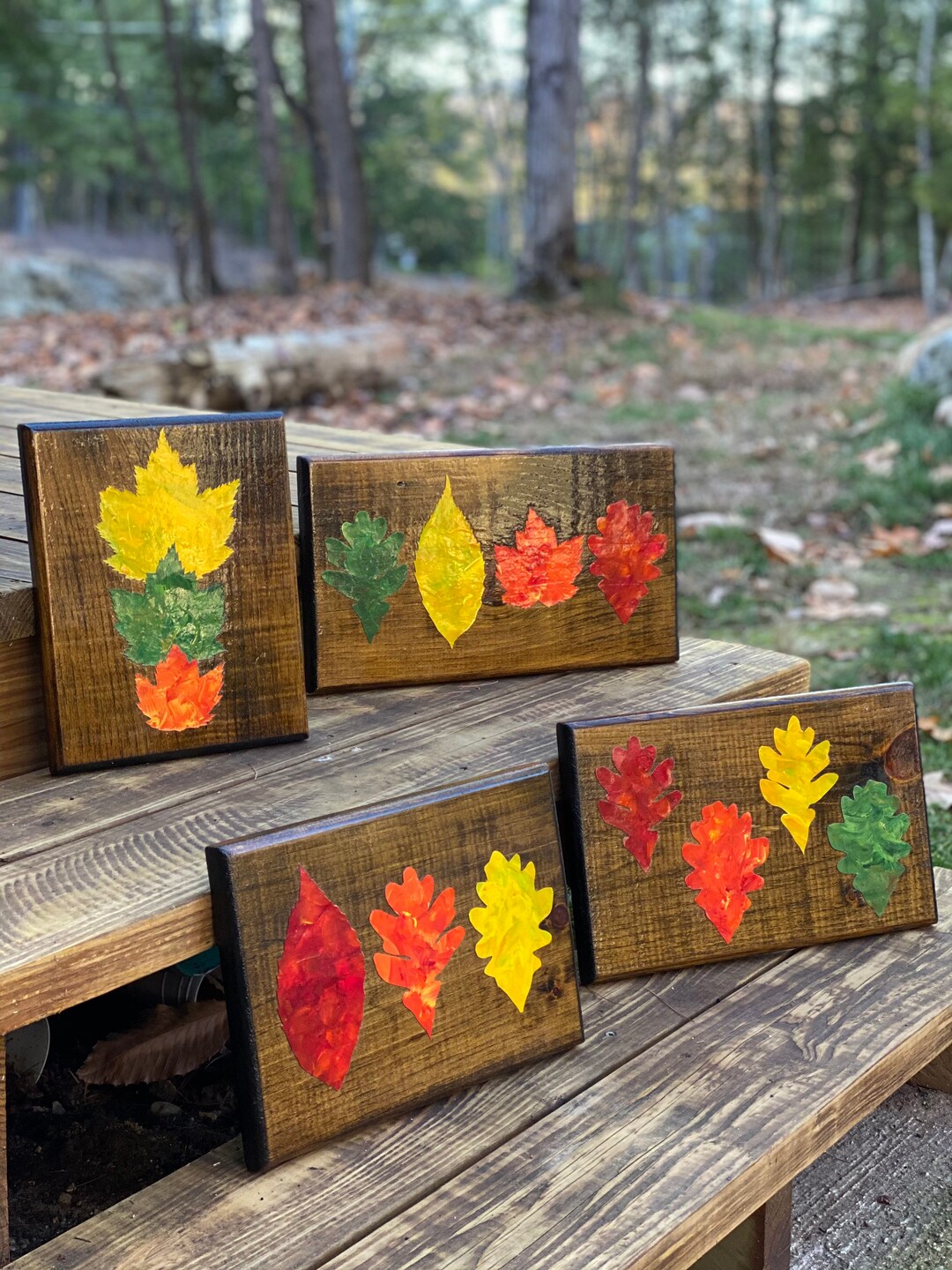 Fall Leaf Wooden Plaques Wall Decor Rustic Decor Holiday - Etsy