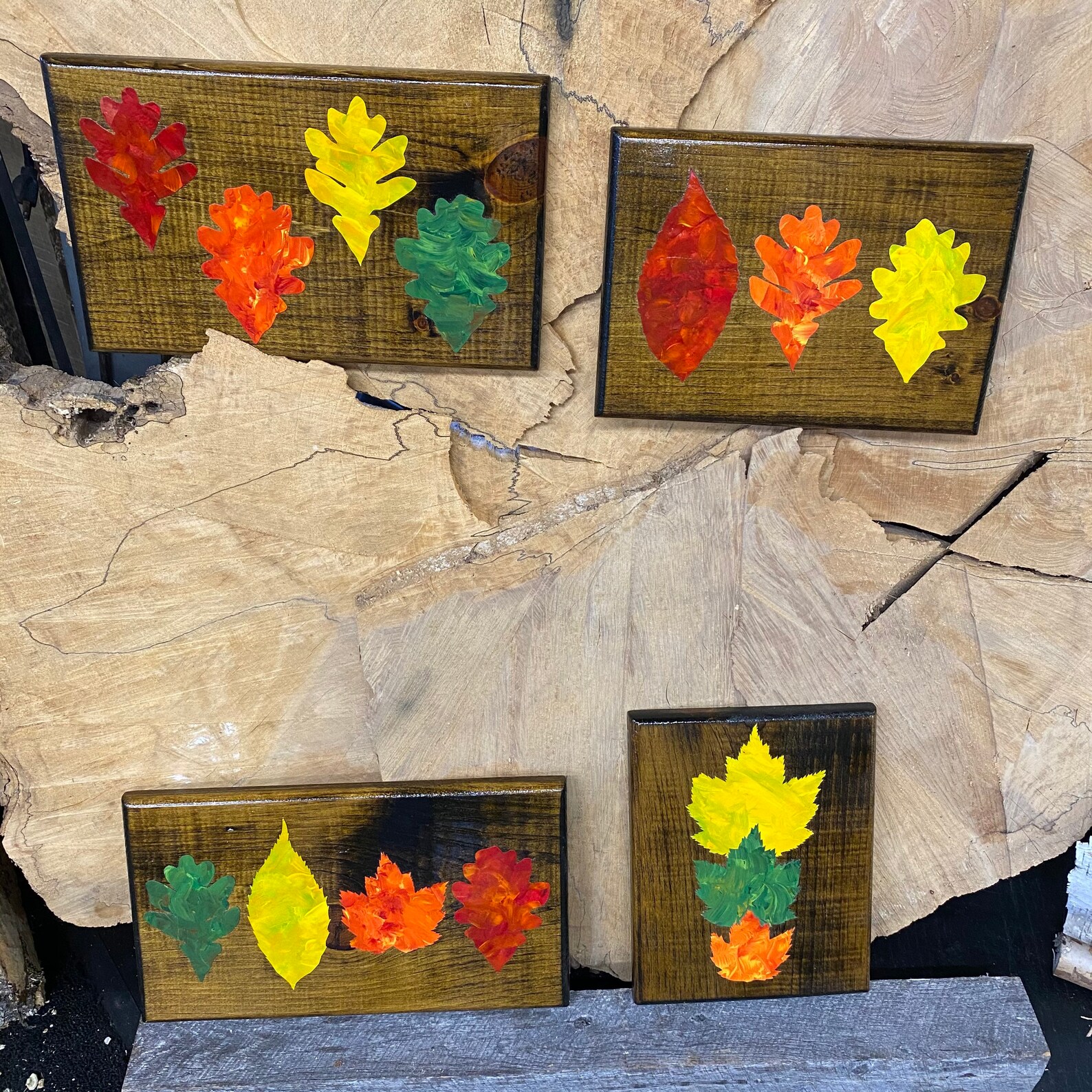 Fall Leaf Wooden Plaques Wall Decor Rustic Decor Holiday - Etsy