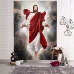 Jesus Christ Tapestry Wall Hanging, Religious Christian Tapestries ...