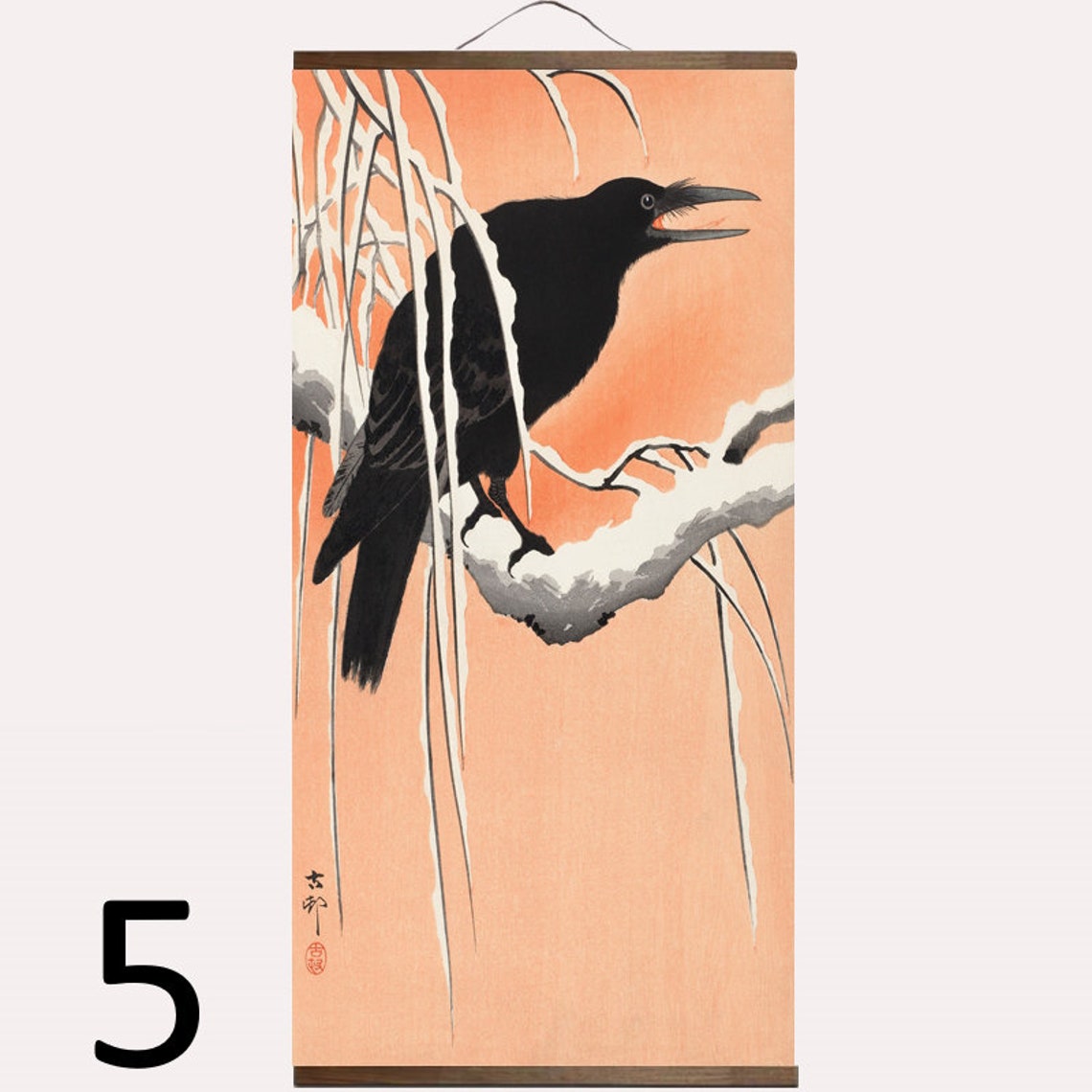 Audubon Raven and Crow Print Set, Japanese Scroll Art, Raven Prints ...