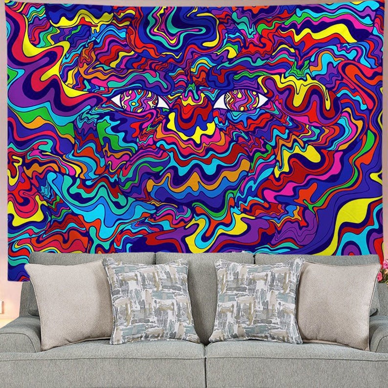 Colorful Psychedelic Art Tapestry Hippie Trippy Wall Hanging - Etsy