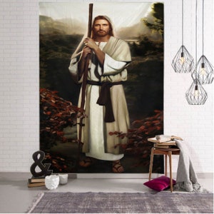 Jesus Christ Tapestry Wall Hanging, Religious Christian Tapestries Jesus Tapestry for Bedroom ...