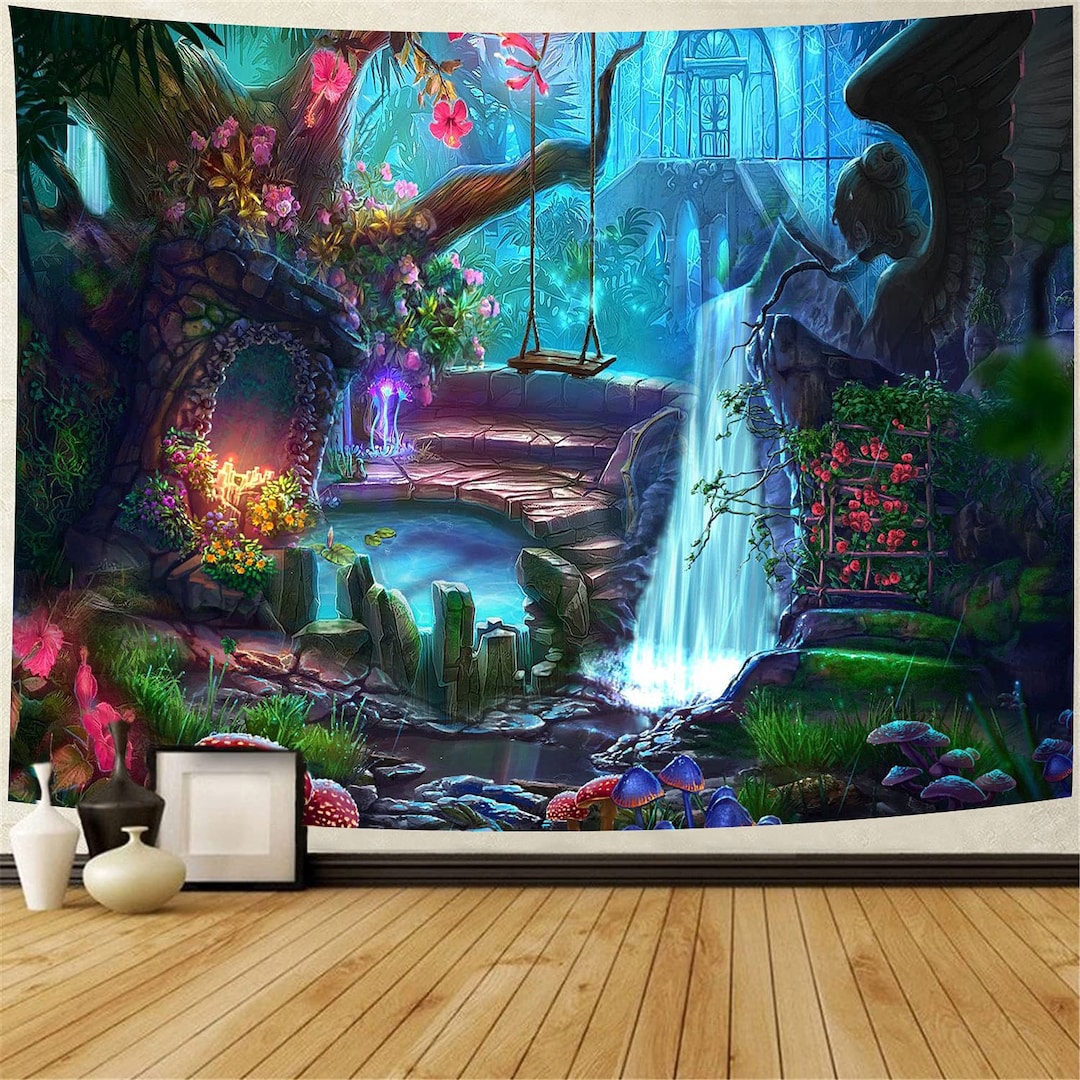 Fantasy Tapestry, Imaginary Forest Wall Tapestry Fairy Tale Magical ...