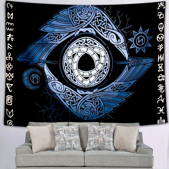 Viking Raven Rune Symbols Tapestry Wall Hanging Norse - Etsy