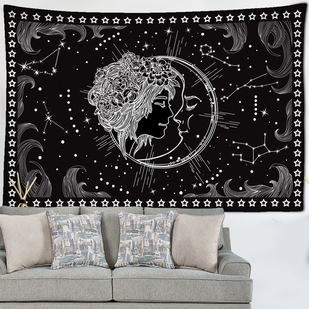 Sun and Moon Stars Constellation Tapestry Wall Hanging - Etsy