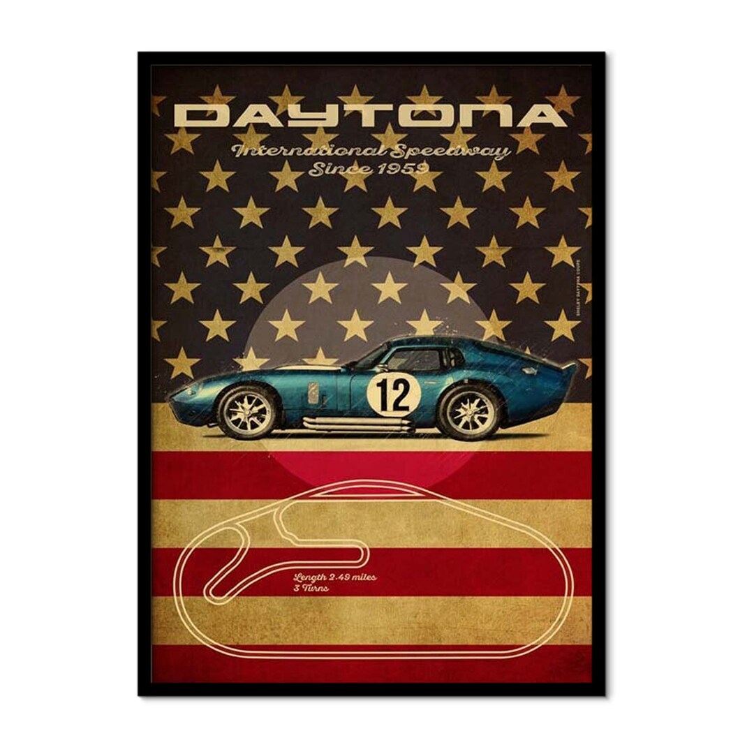 Auto Racing Poster Race Car Retro Style Posters Auto Sport Print ...