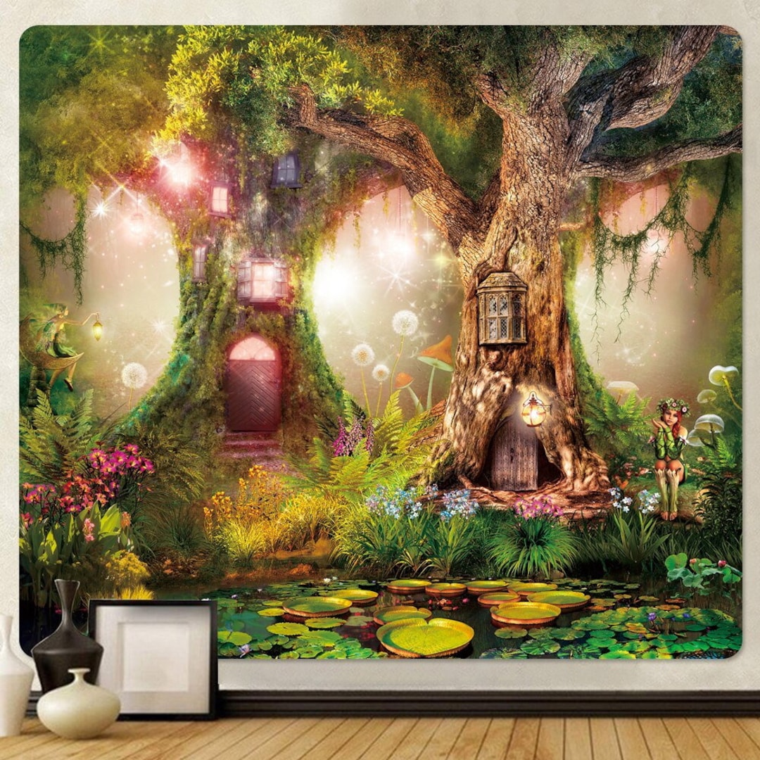 Fantasy Plant Magical Forest Tapestry Fantasy Fairy Tales Wall Hanging ...