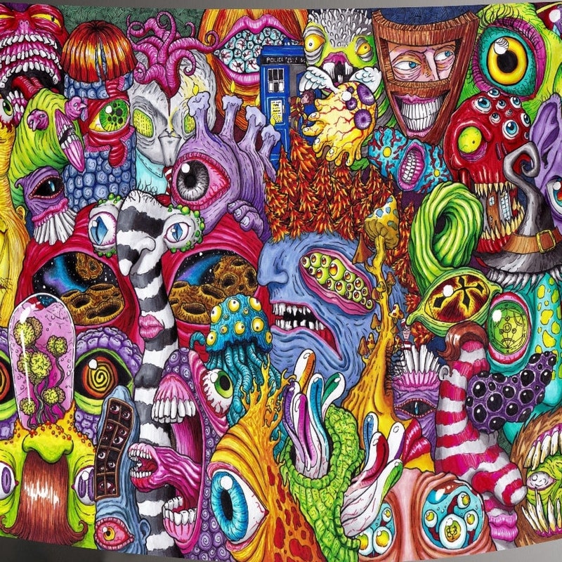 Psychedelic Tapestry - Etsy