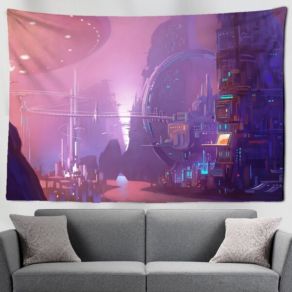 Cyberpunk Tapestry - Etsy