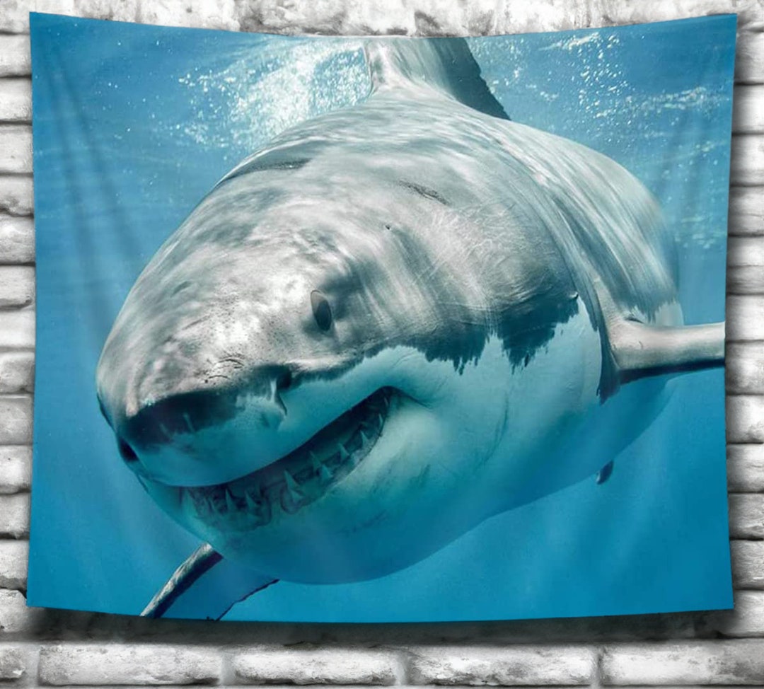 Shark Tapestry Wall Hanging Ocean Marine Life Jaws Tapestries ...