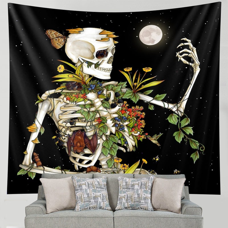 Skeleton Tapestry - Etsy