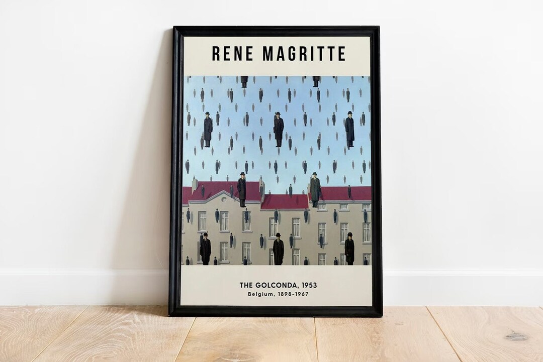 Rene Magritte Poster, the Golconda Rene Magritte Print, Surrealism Wall ...