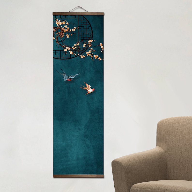 Wall Scroll Nature Landscape Scenery Wall Decoration Birds and - Etsy