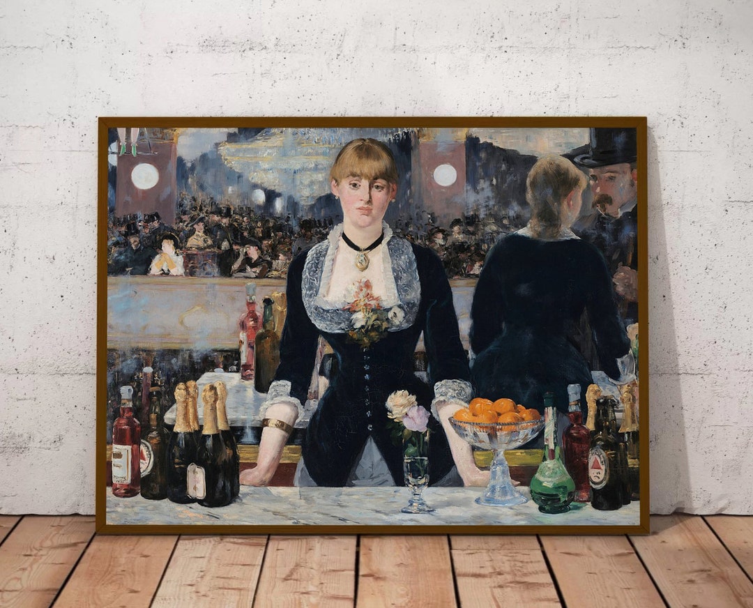 Edouard Manet, Bar at Folies-bergère, Impressionist Woman Portrait ...