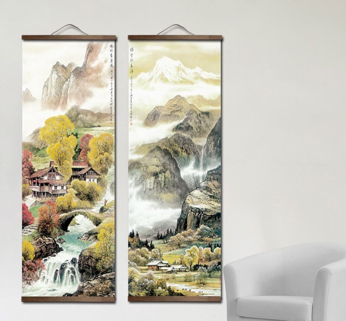 Japanese Nature Landscape Scenery Old Painting Wall Decor Wall - Etsy