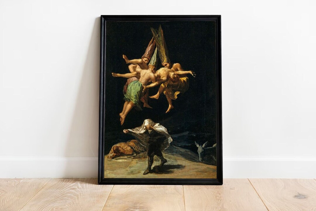 Francisco Goya - Witches Flight, Canvas Wall Art, Dark Academia Print ...