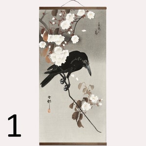 Audubon Raven and Crow Print Set, Japanese Scroll Art, Raven Prints ...