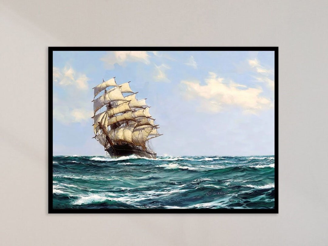 Clipper Ship on the High Seas Montague Dawson Famous Painting Art Print ...