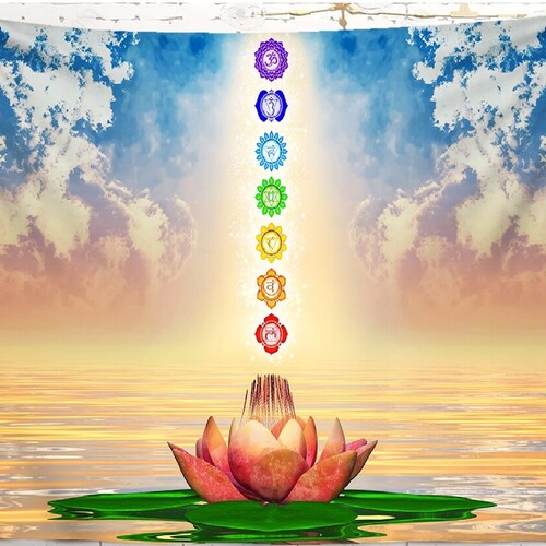 Lotus Seven Chakra Tapestry Wall Hanging Yoga Meditation Wall - Etsy