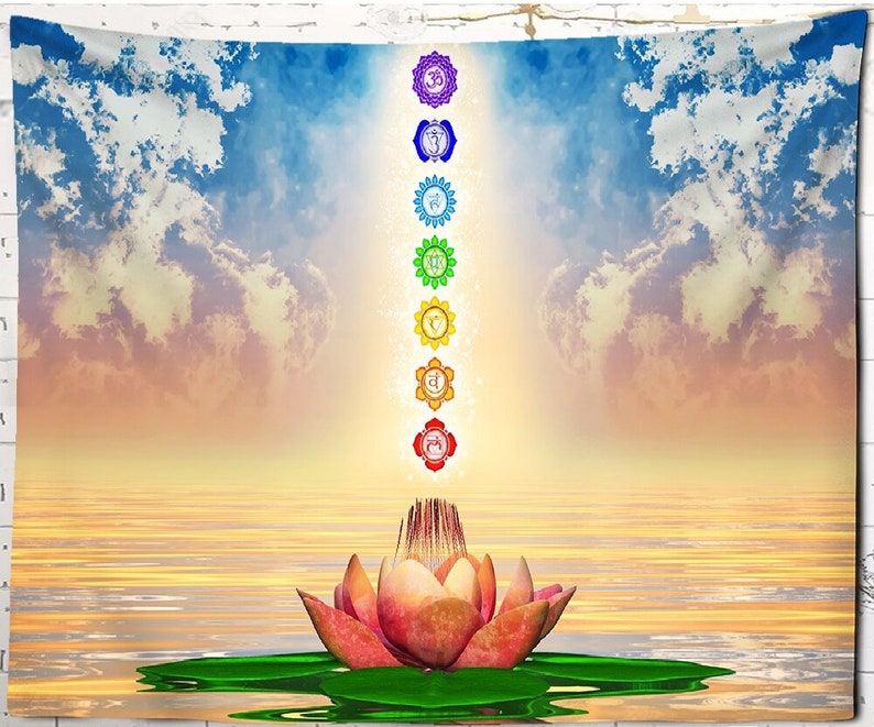 Lotus Seven Chakra Tapestry Wall Hanging Yoga Meditation Wall - Etsy
