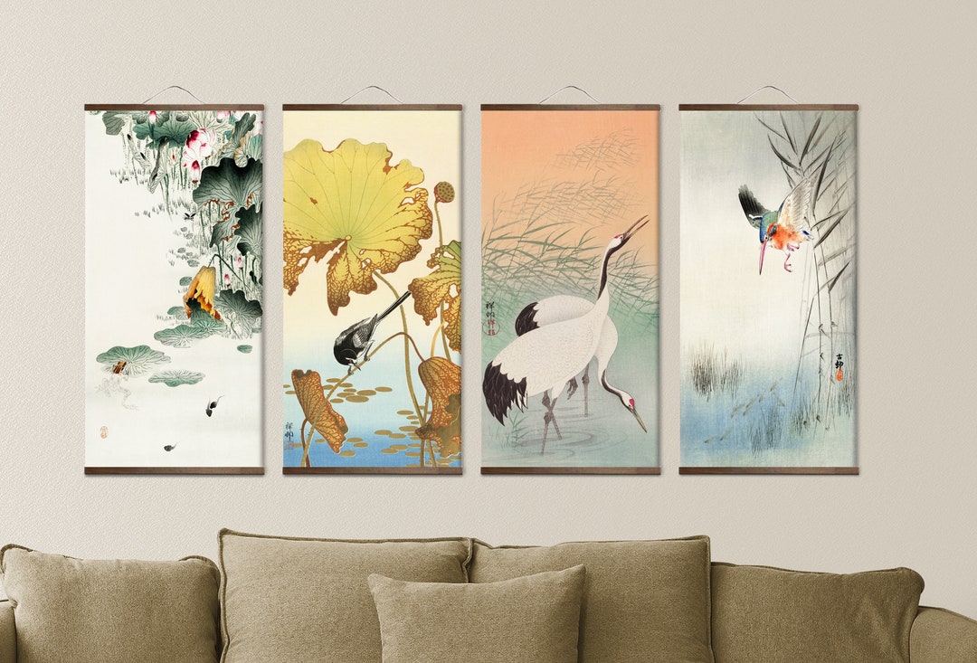 Japanese Scroll Art, Ohara Koson Paintings, Woodblock Print, Hanging ...
