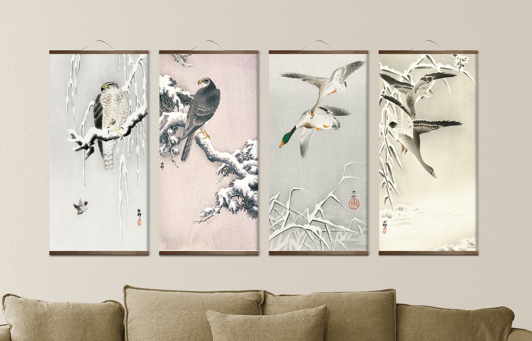 Japanese Scroll Art, Snow, Winter Scenes - Ohara Koson Art Print, Asian ...