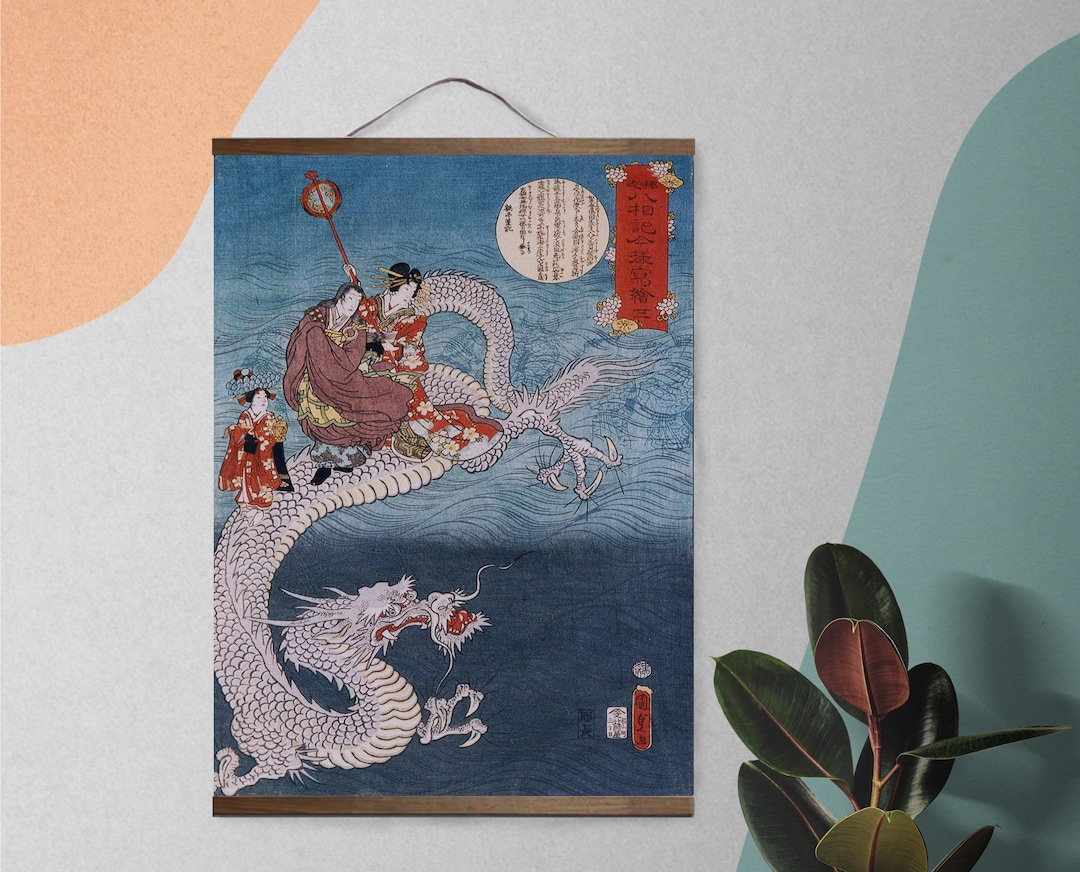 The Dragon Wall Scroll Japanese Scroll Art, Buddha Riding on the Back ...