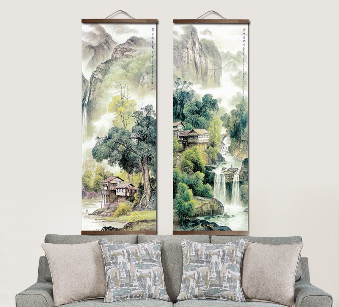 Japanese Nature Landscape Scenery Old Painting Wall Decor Wall - Etsy
