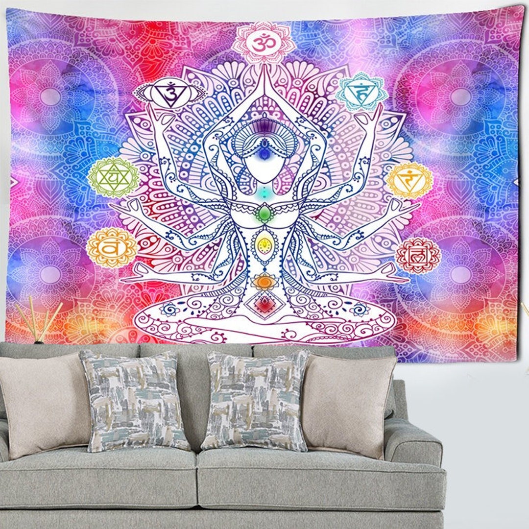 Seven Chakra Tapestry Yoga Meditation Wall Hanging Mandala Wall Decor ...