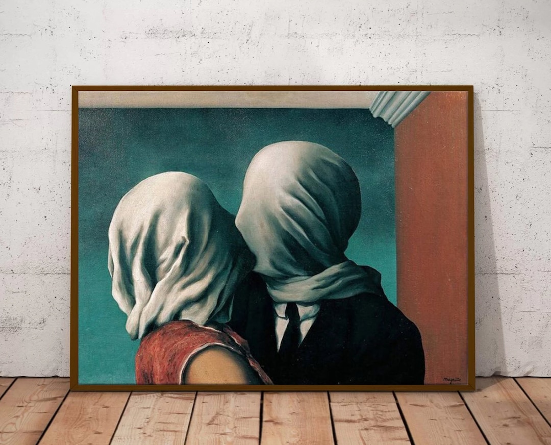Rene Magritte Lovers Surrealism Art Famous Oil Painting Wall Art ...