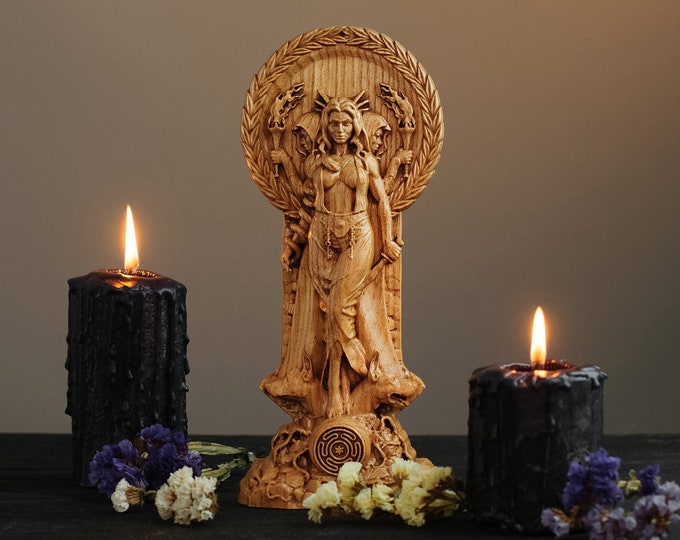 Hecate Hekate Triple Goddess of Magic Night Moon Greek Cast Marble ...