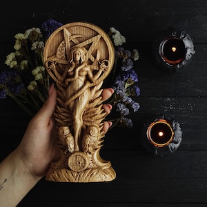 Hand Carved Lilith Wood Statue – Pagan Altar, Feminine Wisdom - Etsy