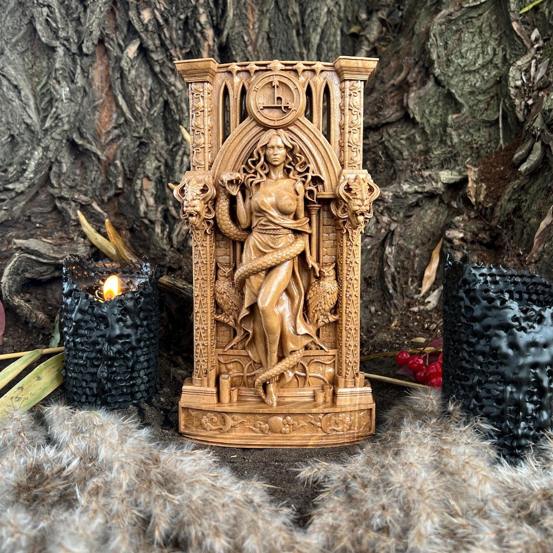 Lilith Statue, Dark Goddess Figurine, Handcrafted Occult Decor ...