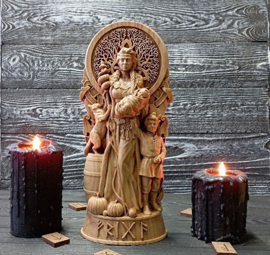 Frigga, Friga, God Viking, Norse Gods, Wood Carving, Altar - Etsy