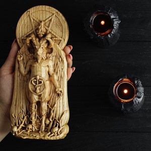 Baphomet,baphomet Statue, Magic, Idol Witchcraft,alchemy Carving Wood ...
